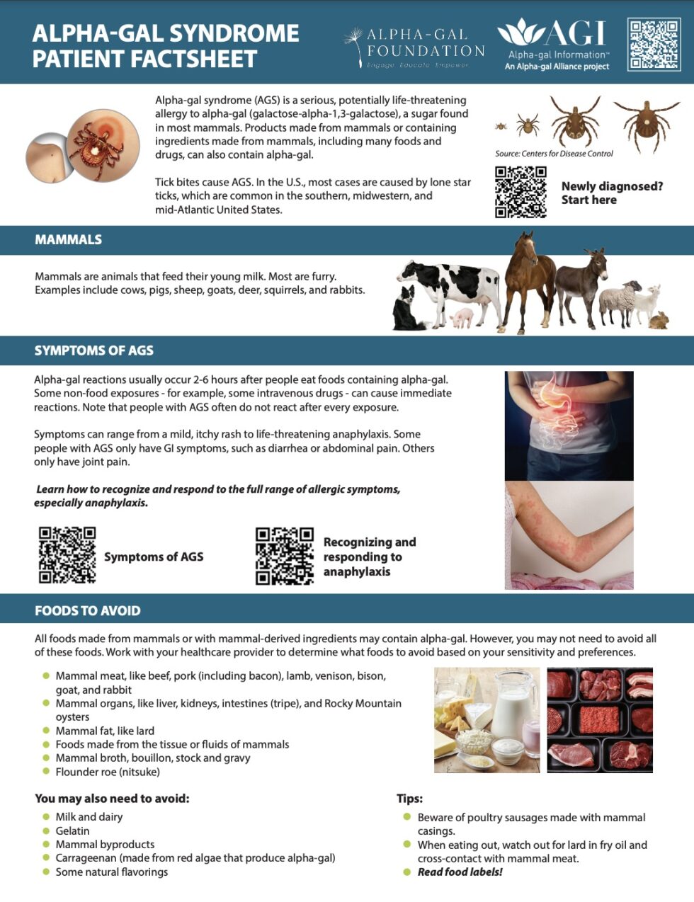 Downloadable AGS Patient Handouts - Alpha-gal Information